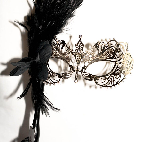 Handle Masquerade Mask - Etsy