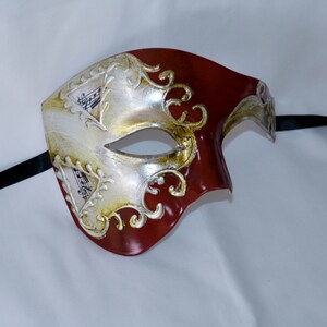 Phantom Masquerade Mask, Half Face Red Masquerade Mask for Masquerade ...