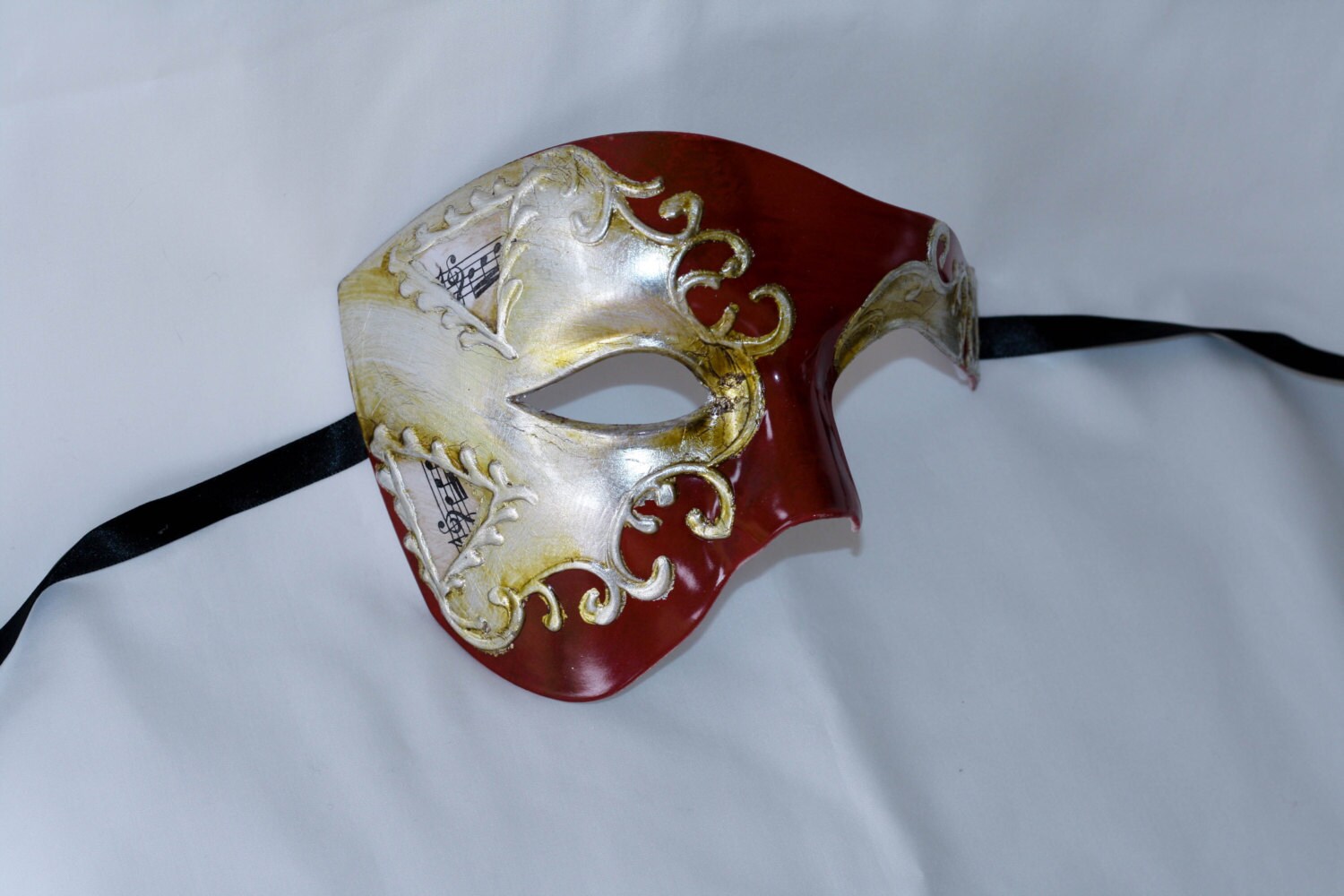 Phantom Masquerade Mask Half Face Red Masquerade Mask for - Etsy