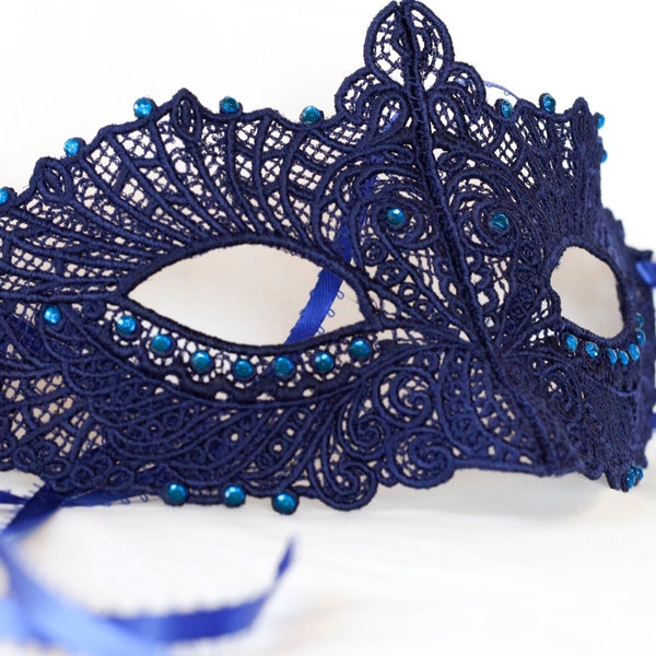 Blue Masquerade Mask - Etsy