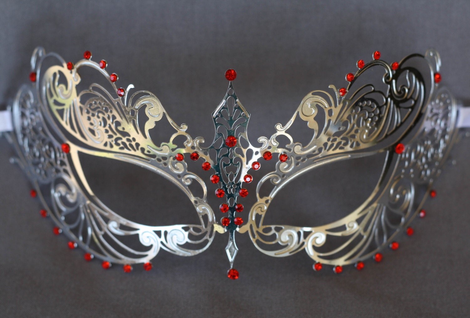 Silver Metal Lace Masquerade Mask, Grey Lace Laser Cut Masquerade Mask ...