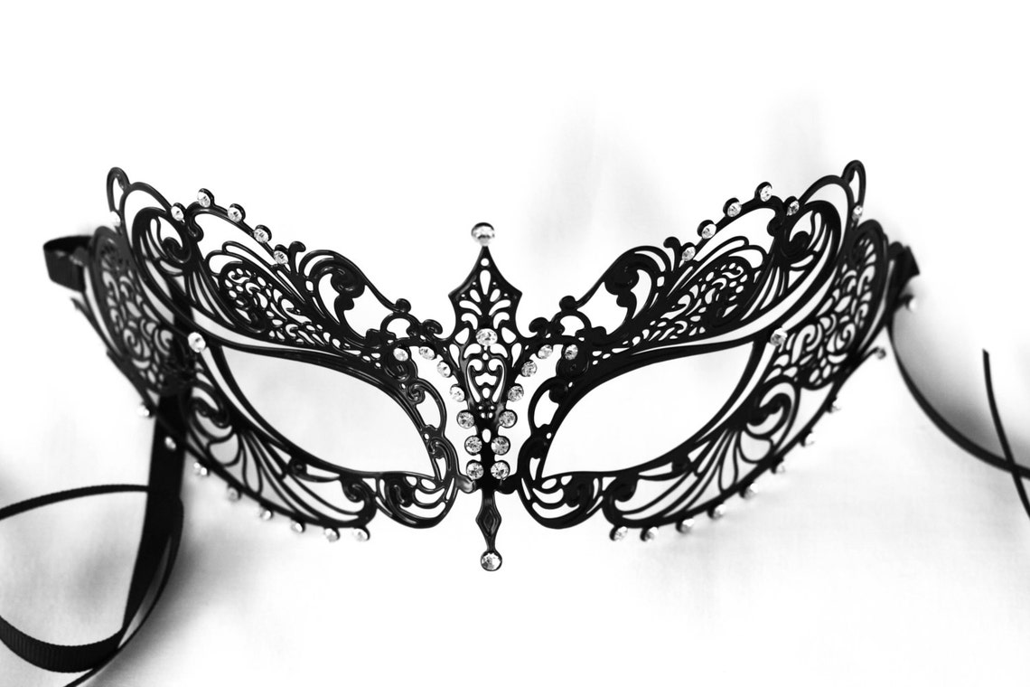 Black Masquerade Mask Prom Masquerade Mask Wedding - Etsy