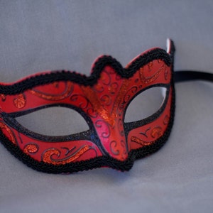 Red Phantom Masquerade Mask Fit for Masquerade New Years - Etsy
