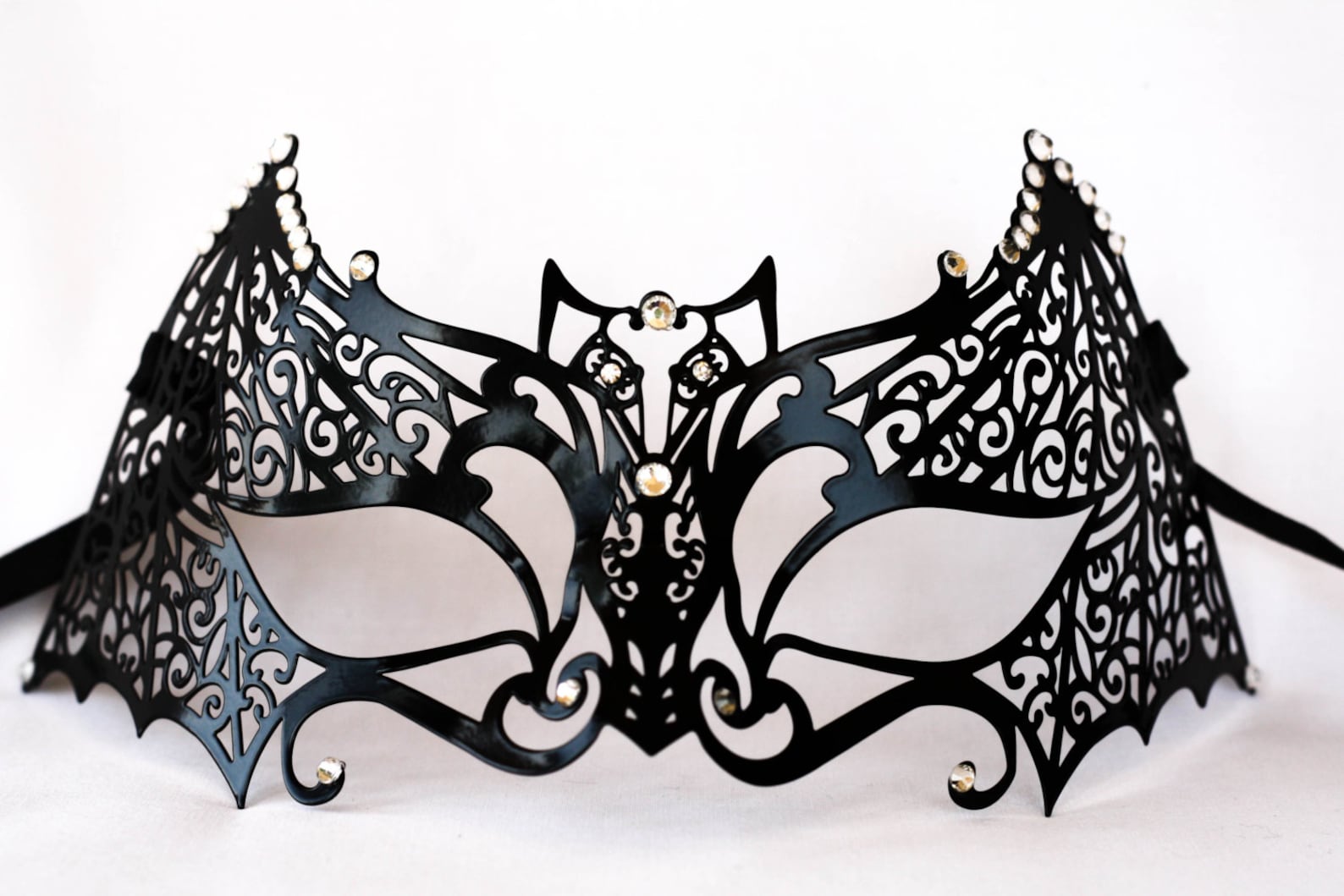Masquerade Mask Metal Masquerade Mask Black Lace Laser Cut - Etsy