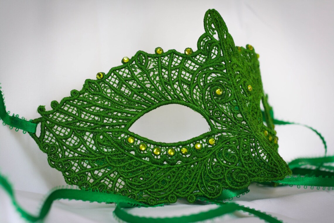 Green Lace Mask Fit for Fairy Parties Masquerade Nights | Etsy