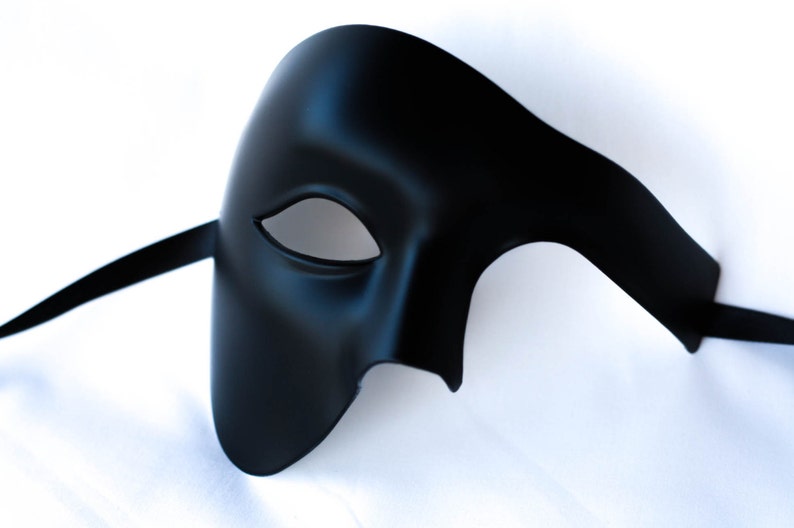 Phantom Half Face Black Masquerade Mask for Masquerade Parties, New ...