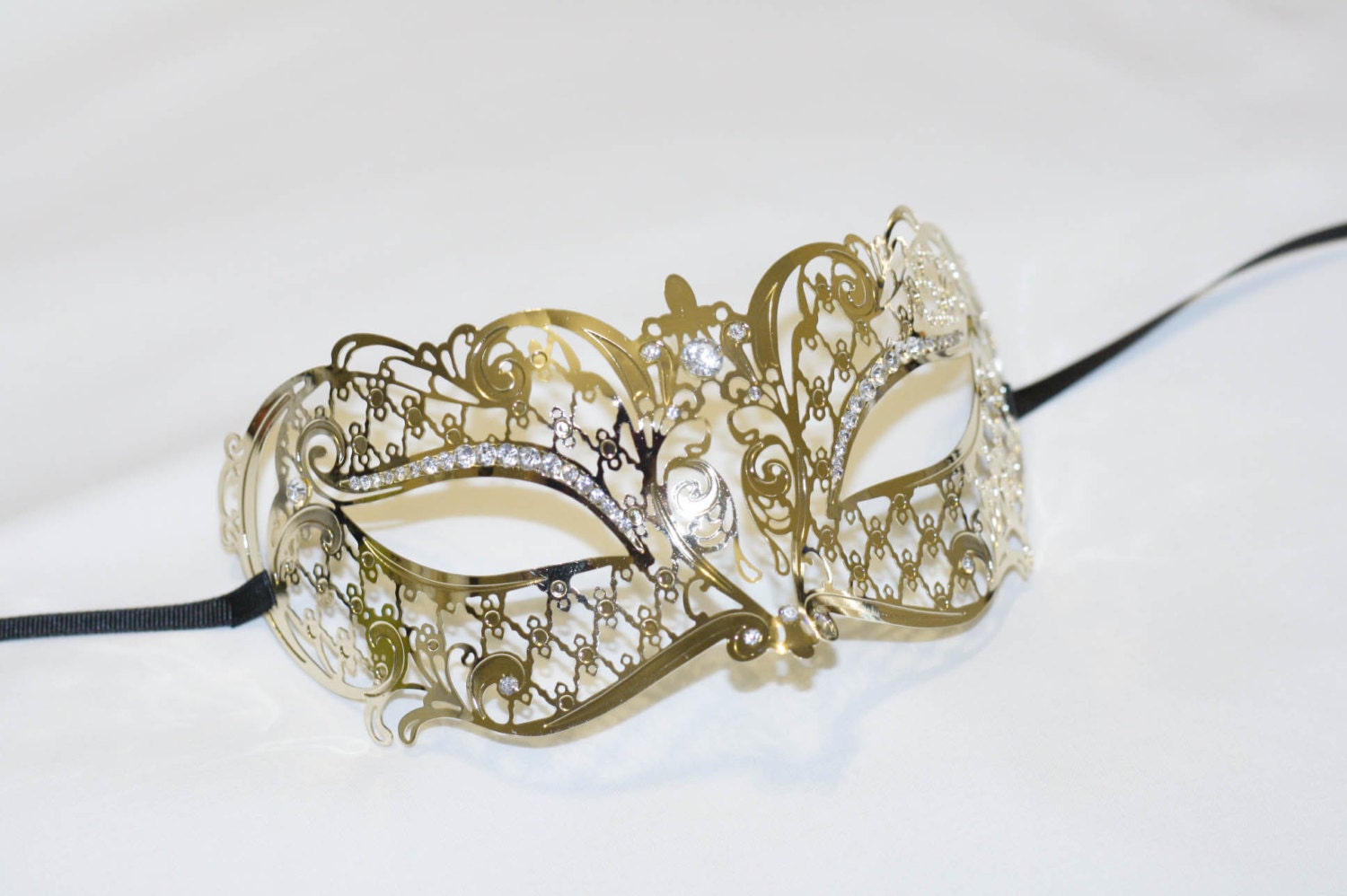 Gold masquerade mask. masquerade lace metal mask. wedding | Etsy