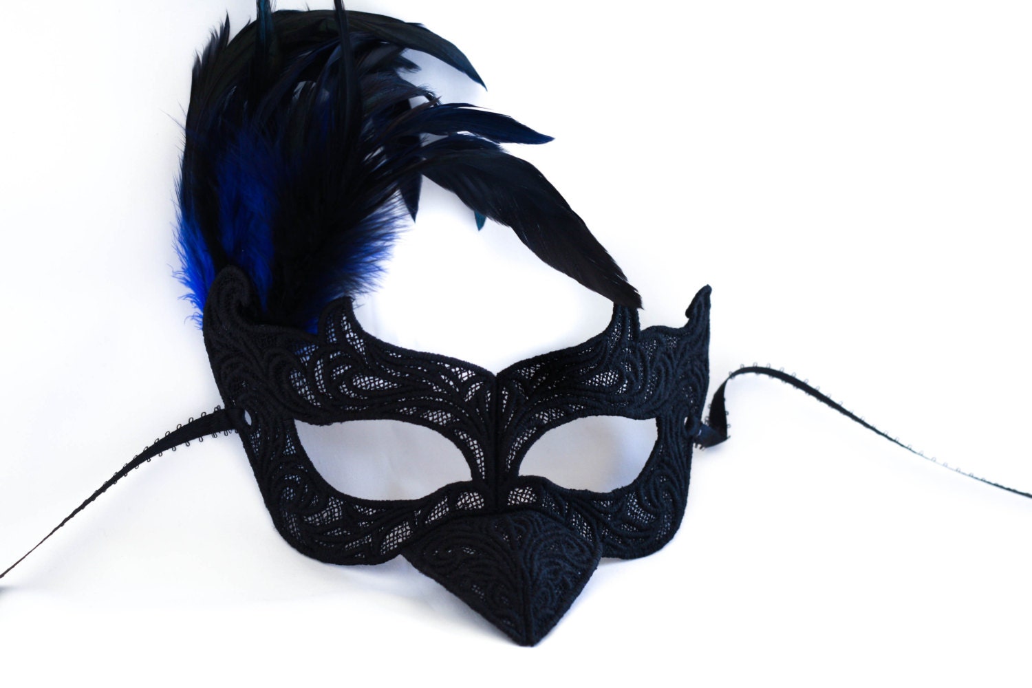 Raven masquerade mask black raven mask with feathers black | Etsy