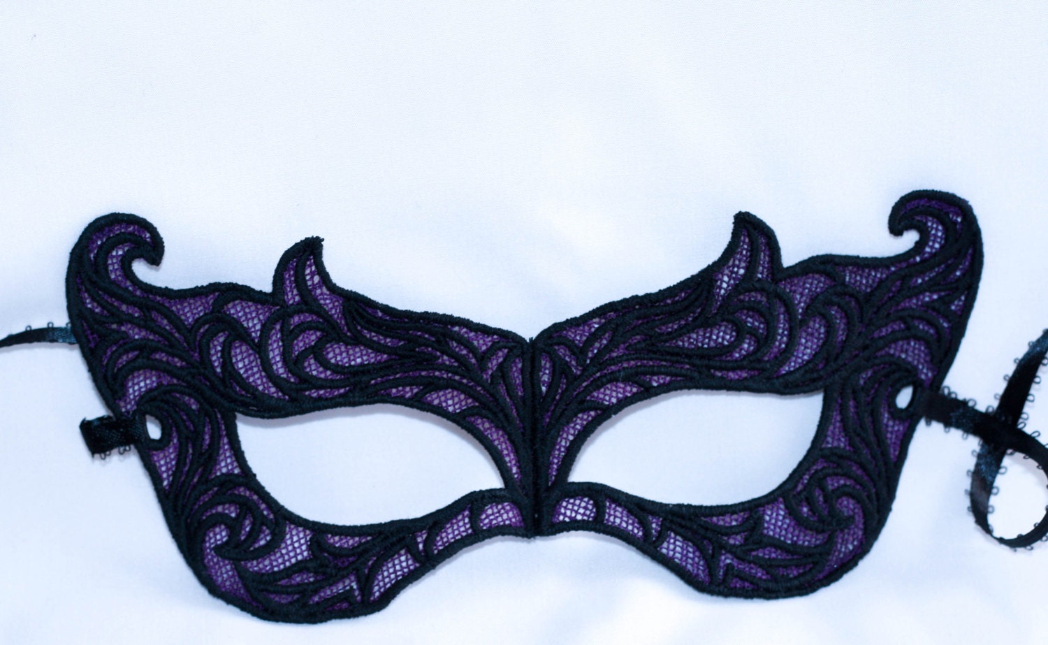 Lace Masquerade Mask Black and Purple Masquerade Custom Mask - Etsy