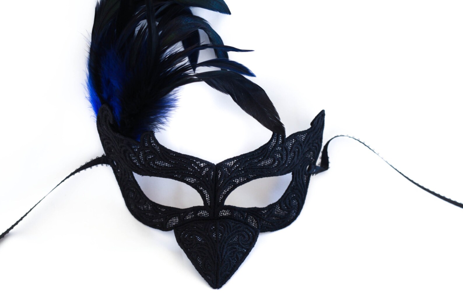 Raven Masquerade Mask, Black Raven Mask With Feathers, Black Bird ...