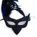 Raven Masquerade Mask, Black Raven Mask With Feathers, Black Bird ...