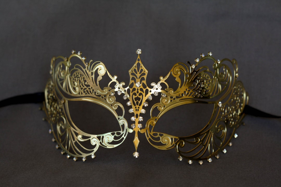 Gold Masquerade Mask. Masquerade Lace Metal Mask. Wedding Masquerade ...