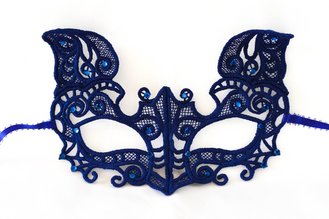 Masquerade Mask, Blue Fox Lace Masquerade Mask, Sexy Fox Masquerade ...