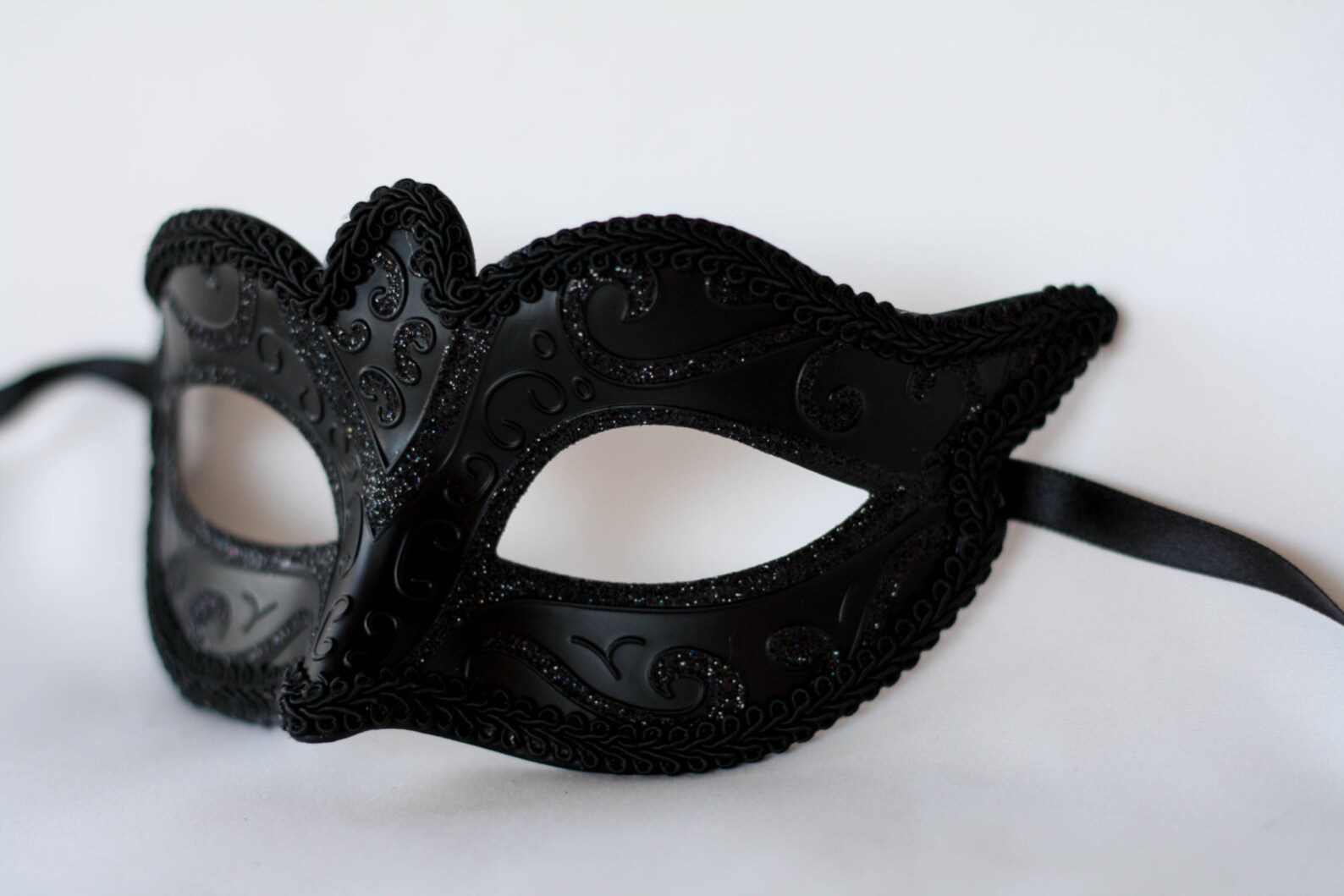Black Phantom Masquerade Mask Masquerade Ball Black Mask for - Etsy
