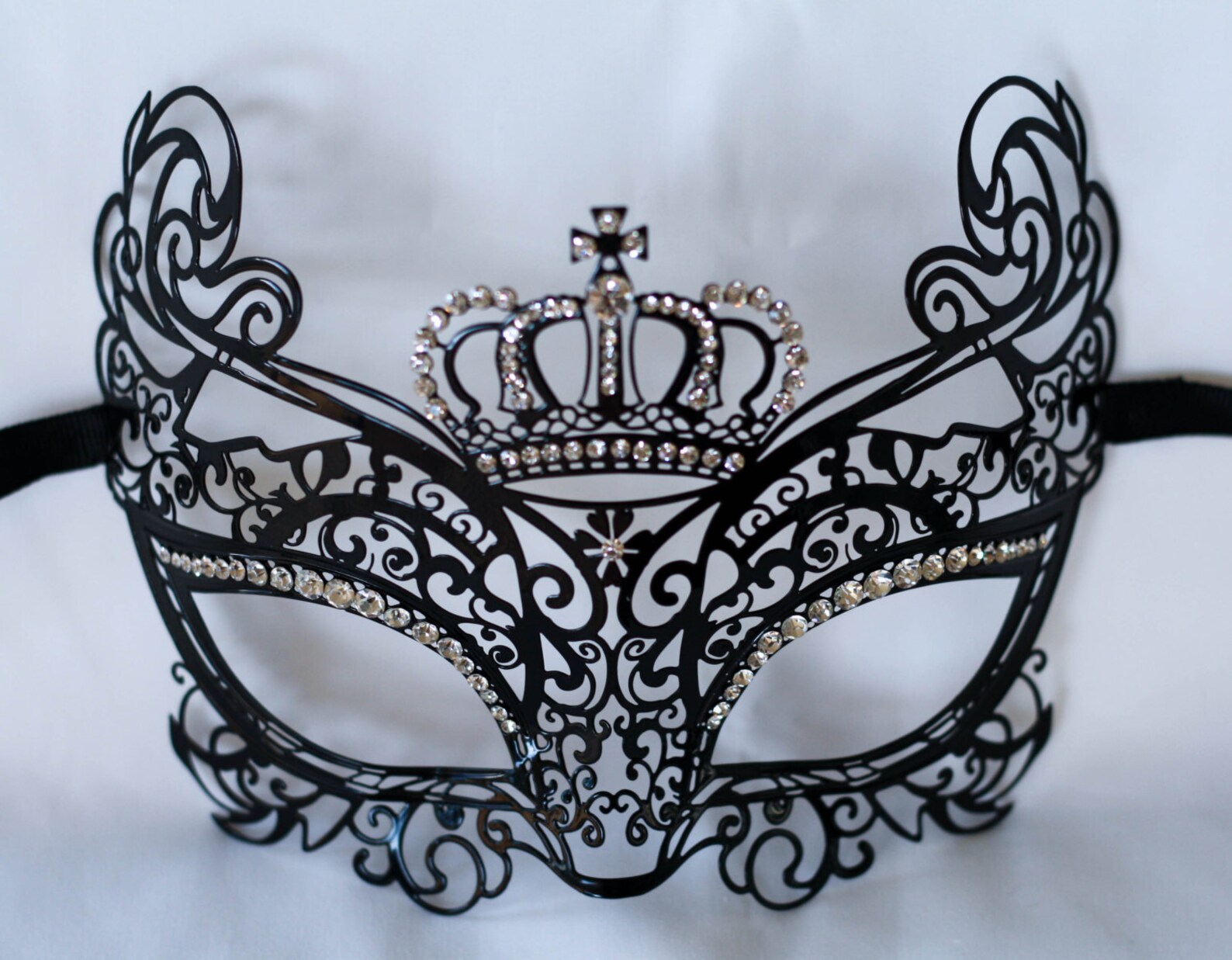 Black Lace Masquerade Mask Laser Cut Black Metal Mask Perfect - Etsy