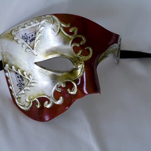 Phantom Masquerade Mask, Half Face Red Masquerade Mask for Masquerade ...