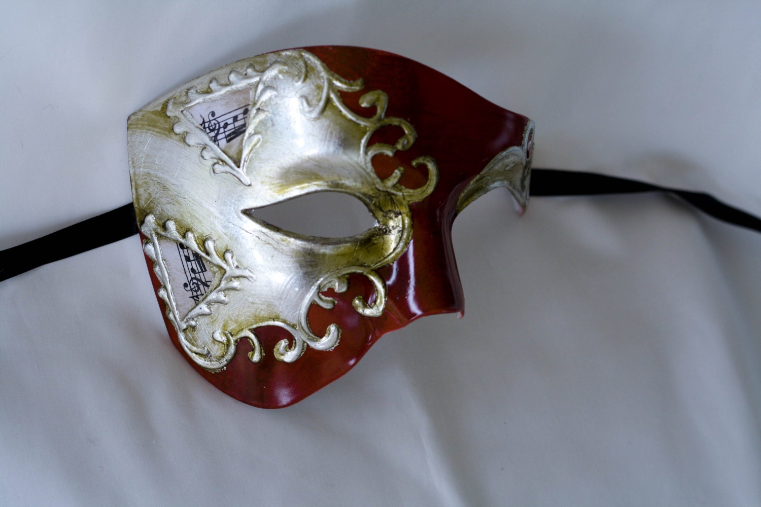 Phantom Masquerade Mask Half Face Red Masquerade Mask for - Etsy