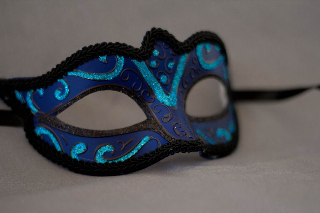 Blue / Black Phantom Masquerade Mask, Sexy Royale Blue and Baby Blue ...