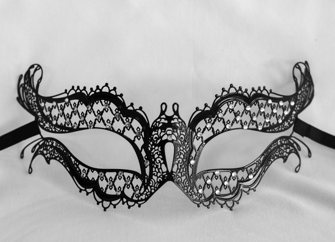 Black Masquerade Mask, Wedding/ Bachelorette Masquerade Party ...