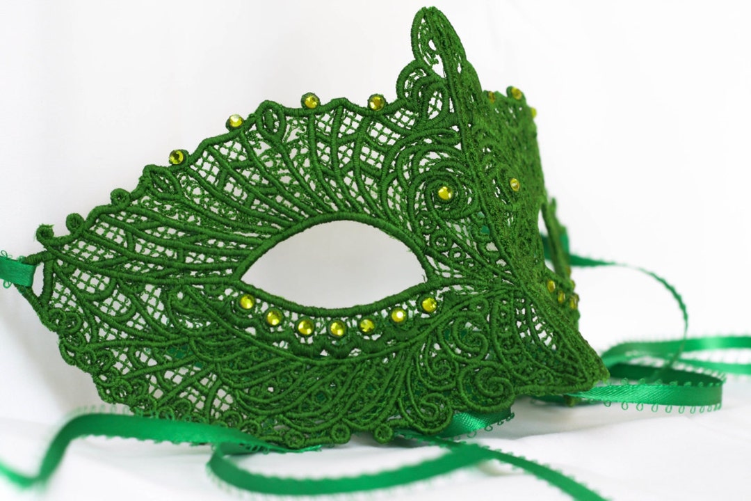 Green Lace Mask Fit for Fairy Parties Masquerade Nights Peacock ...