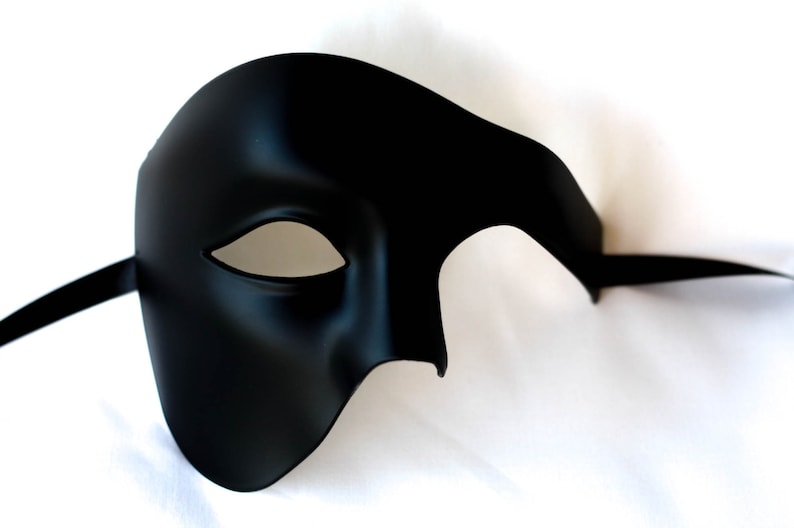 Phantom Half Face Black Masquerade Mask for Masquerade Parties, New ...