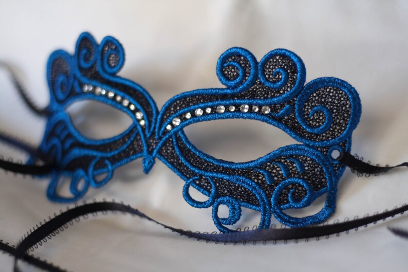 Navy Blue Masquerade Lace Mask Blue Masquerade Lace Mask Fit | Etsy