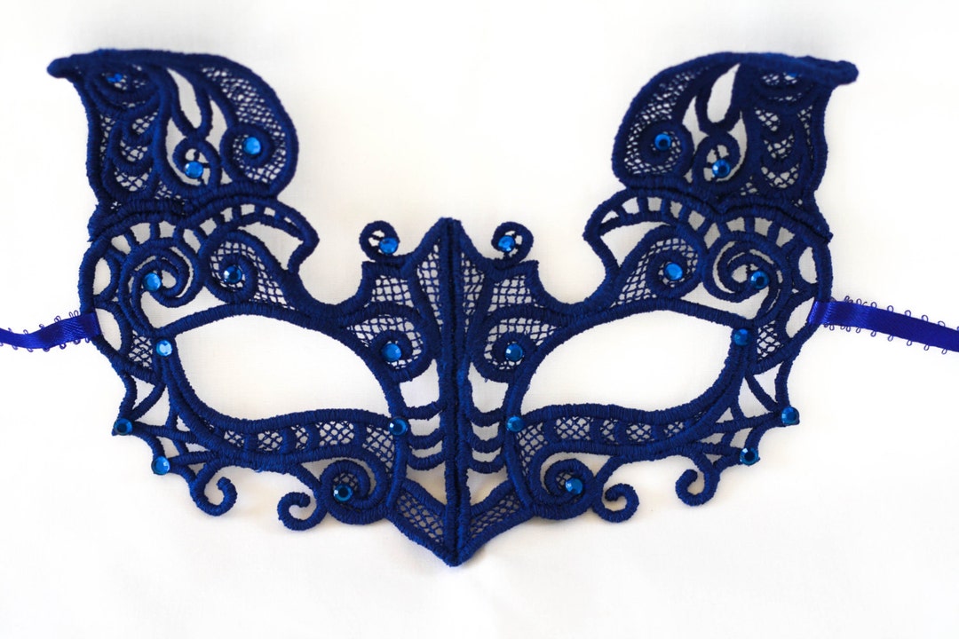 Masquerade Mask, Blue Fox Lace Masquerade Mask, Sexy Fox Masquerade ...