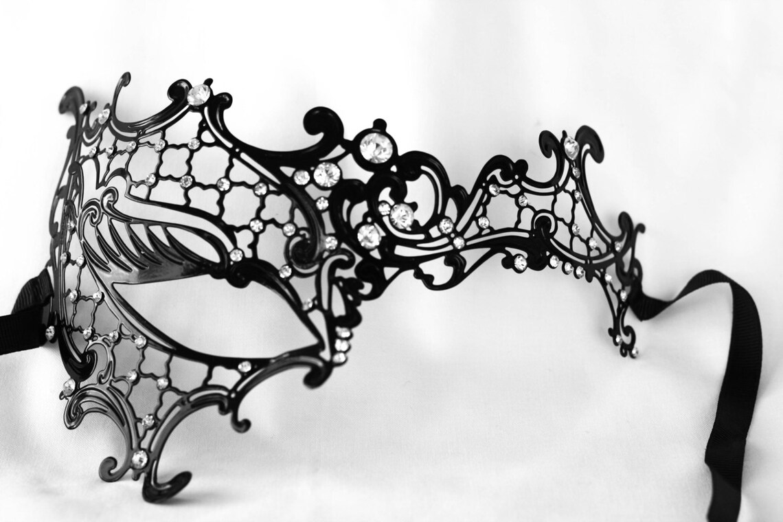 Masquerade Mask Black Lace Masquerade Mask Metal Lace Mask - Etsy