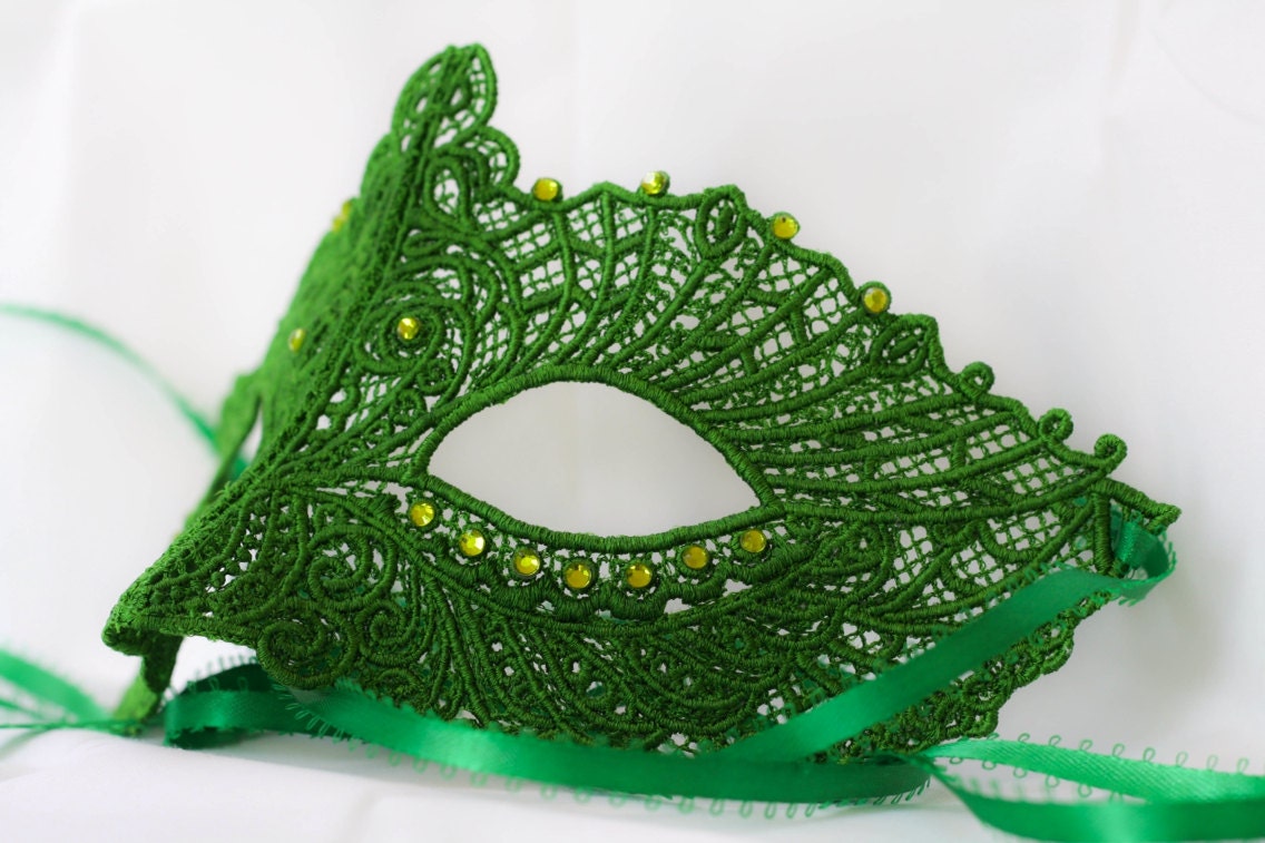 Green Lace Mask Fit for Fairy Parties Masquerade Nights - Etsy