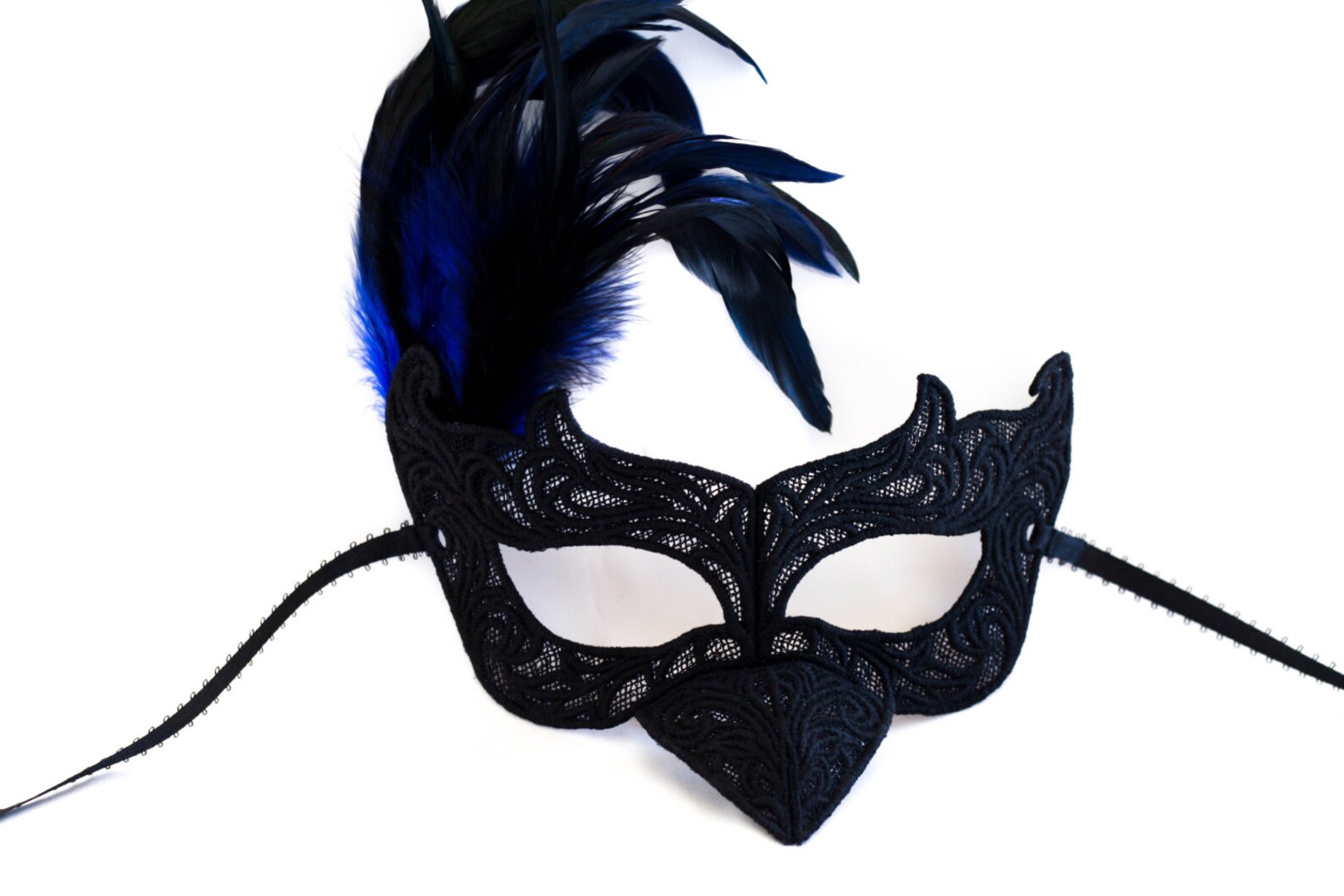Raven Masquerade Mask, Black Raven Mask With Feathers, Black Bird ...