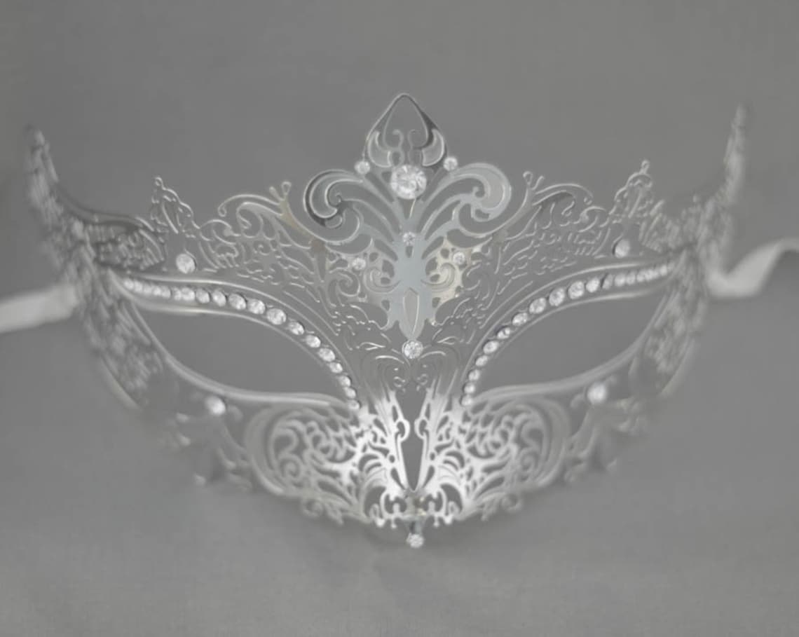 Silver/ Grey Laser Cut Masquerade Mask Perfect for Weddings - Etsy