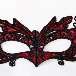 Red Lace Masquerade Mask, Red and Black Masquerade Mask Fit for ...