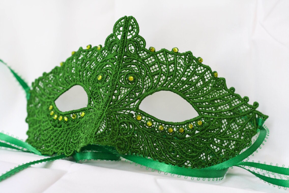Green Lace Mask Fit for Fairy Parties Masquerade Nights - Etsy