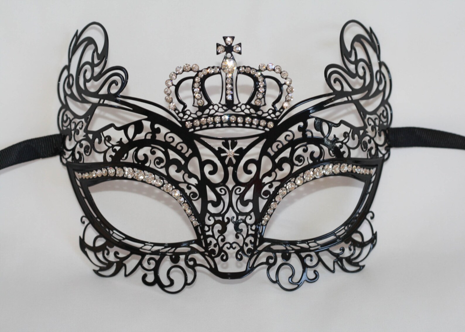 Black Lace Masquerade Mask Laser Cut Black Metal Mask Perfect - Etsy