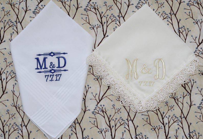 His and Hers Wedding Monogram Initials Embroidered - Etsy Canada