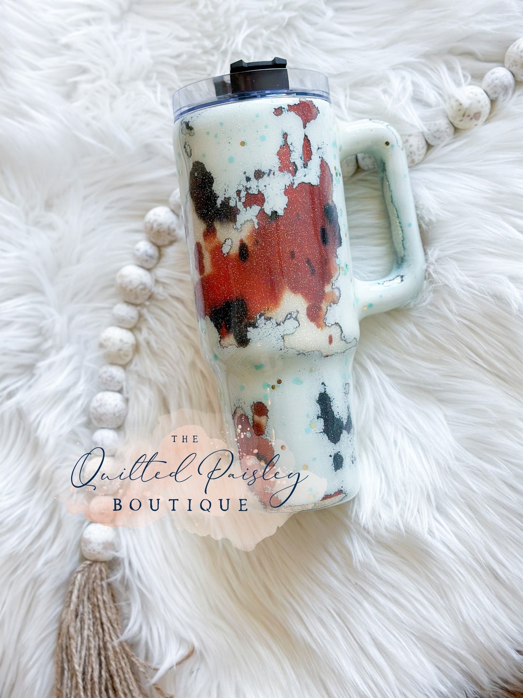 Distressed Cow Print Tumbler - Etsy