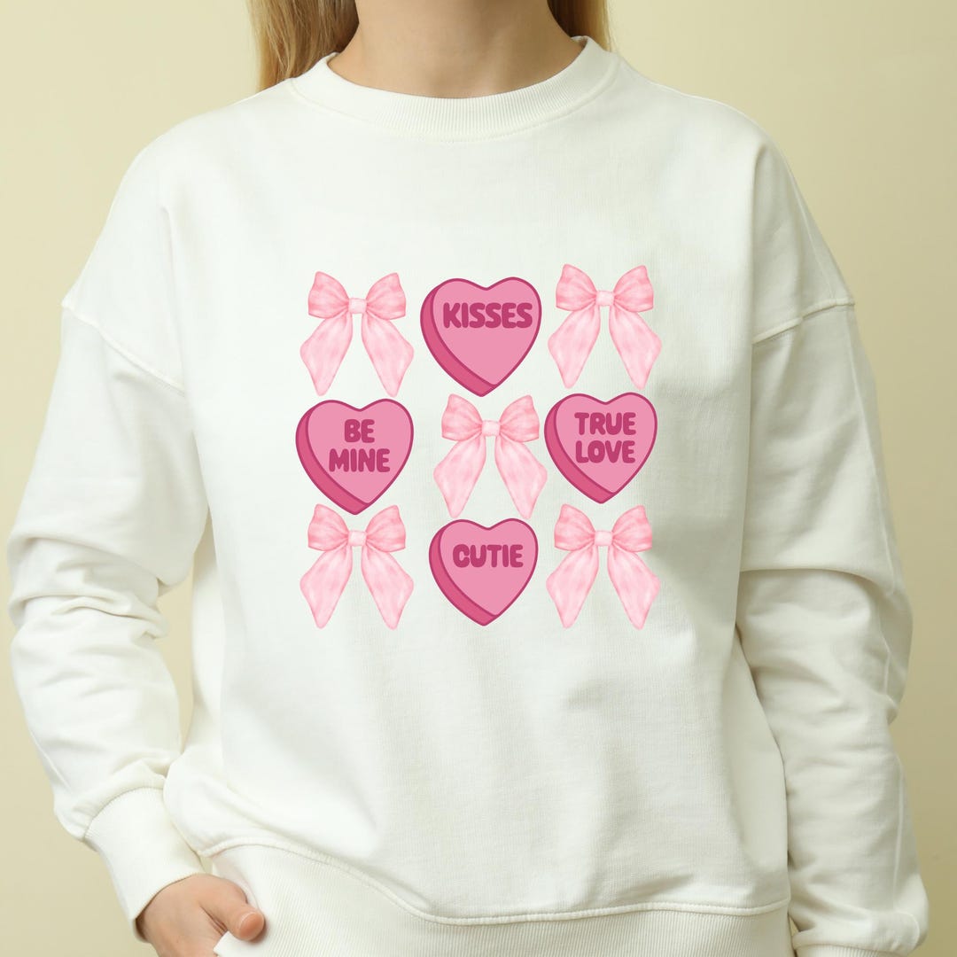 Conversation Hearts With Pink Bows - Etsy