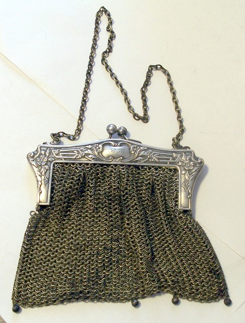 Antique German Silver Mesh Purse Ornate Design Hallmarked - Etsy