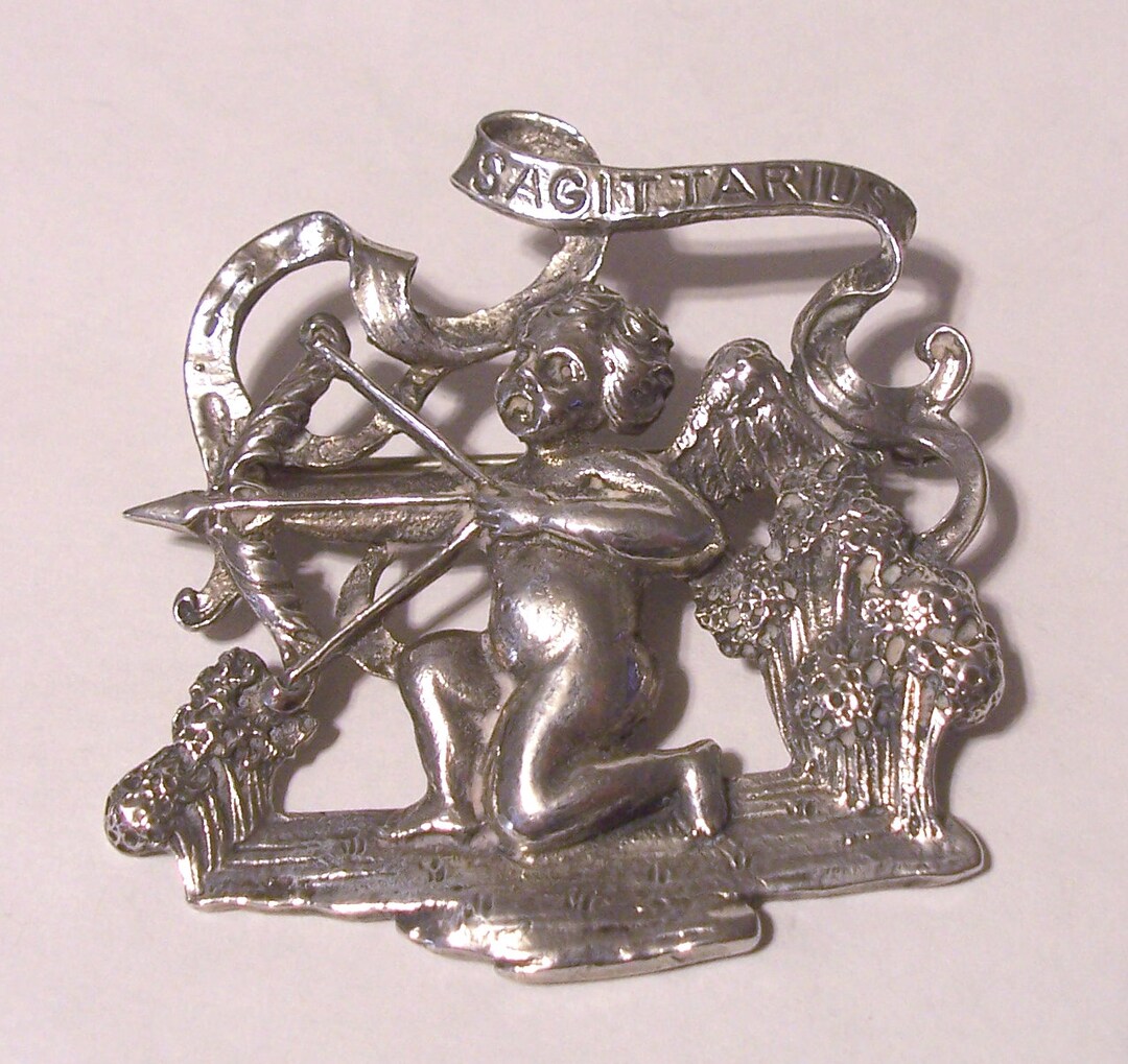Vintage CINI Sterling Silver Sagittarius Pin ~ the Archer Zodiac Sign ...