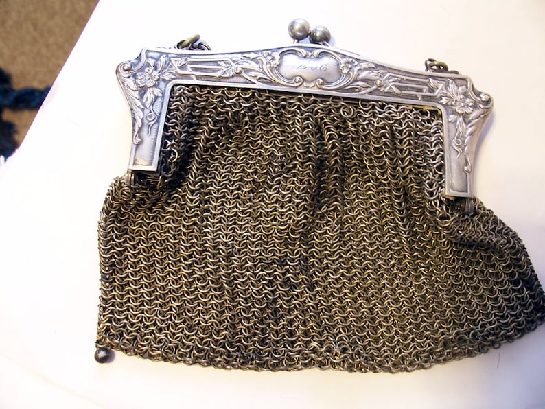 Antique German Silver Mesh Purse Ornate Design Hallmarked - Etsy
