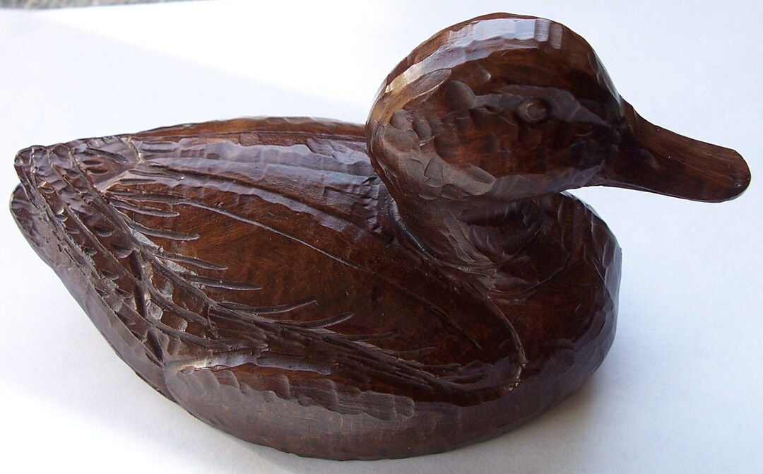 Vintage Red Mill Mfg Hand Carved Duck Handcrafted in USA Signed Dated ...