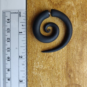 Black Swirl Flexible Fake Gauge Stud Earrings - Etsy