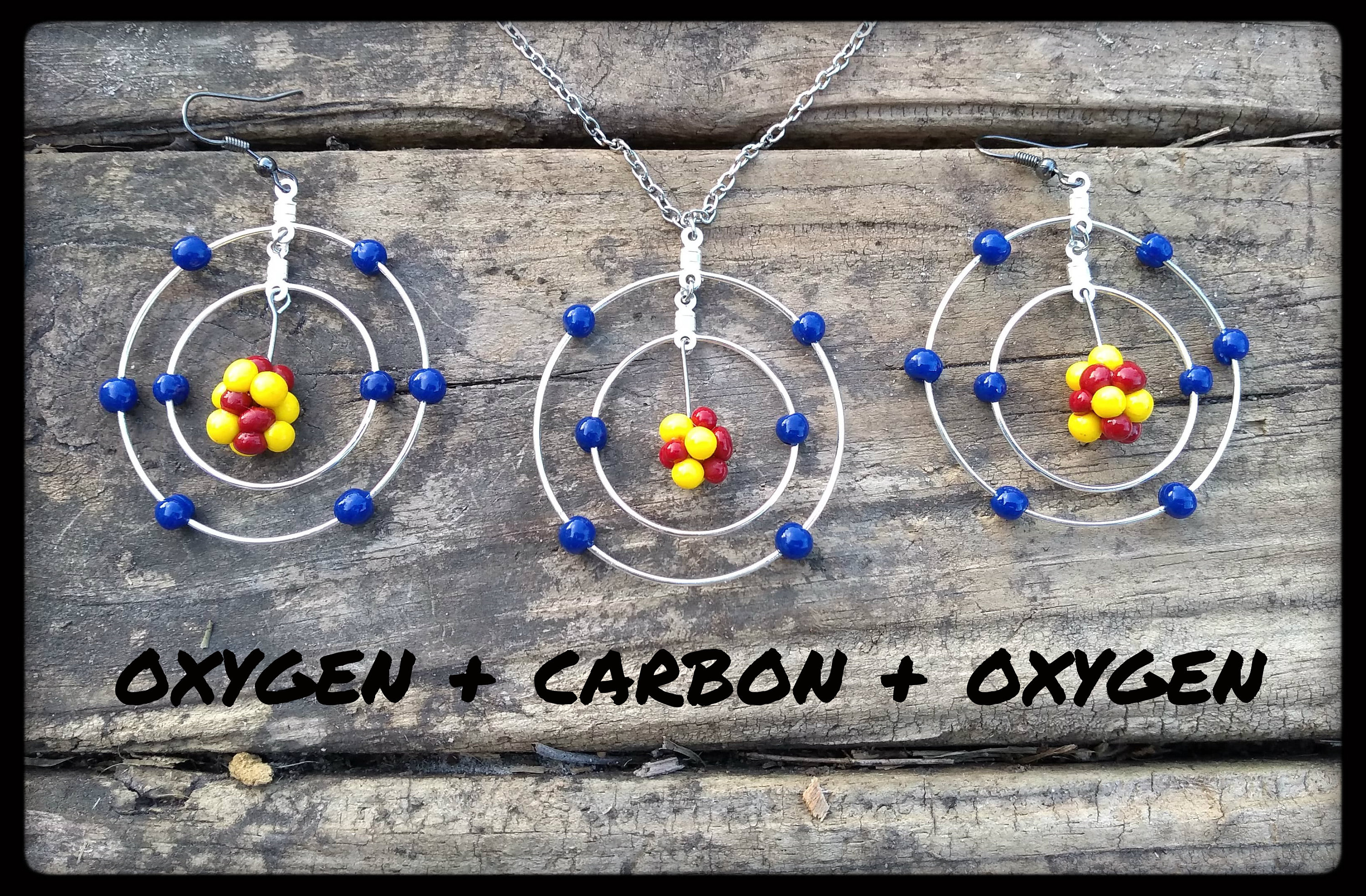 Bohr Atomic Model CO2 Carbon Dioxide 3D Jewelry Set Oxygen | Etsy