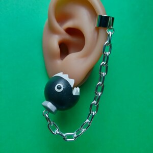 Chain Chomp Cuff Earrings Pair cuff Earrings With Chain - Etsy