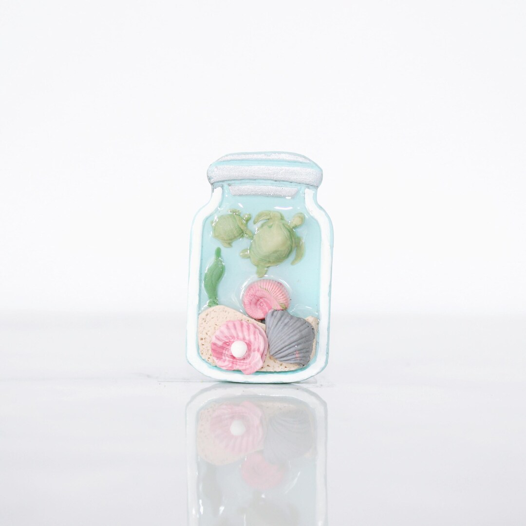 Beach Sand Jar Lapel Pin: Sea Turtle, Pearl and Shell, Tie Tack - Etsy