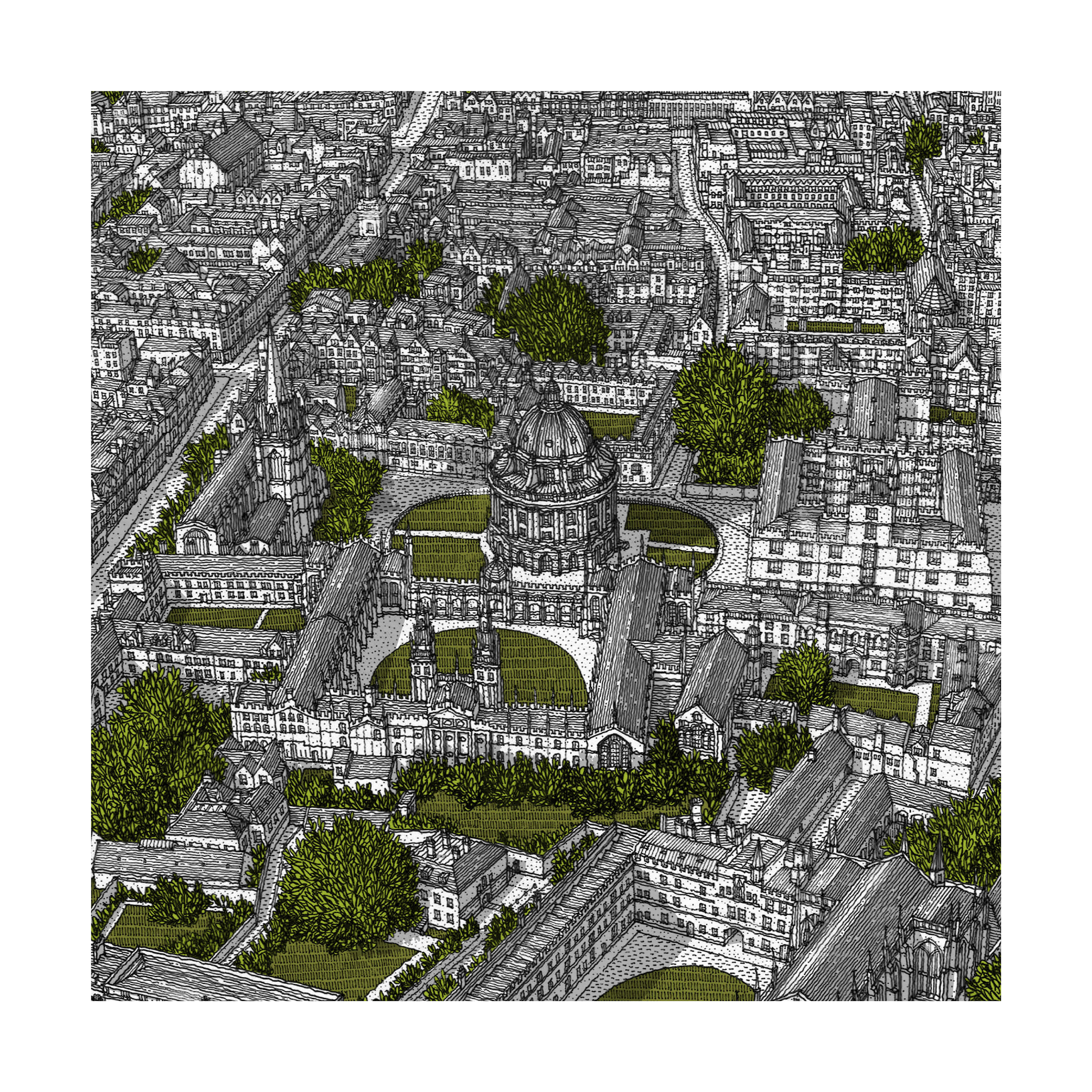 Oxford Limited Edition Print: Hand Drawn Aerial Illustration - Etsy