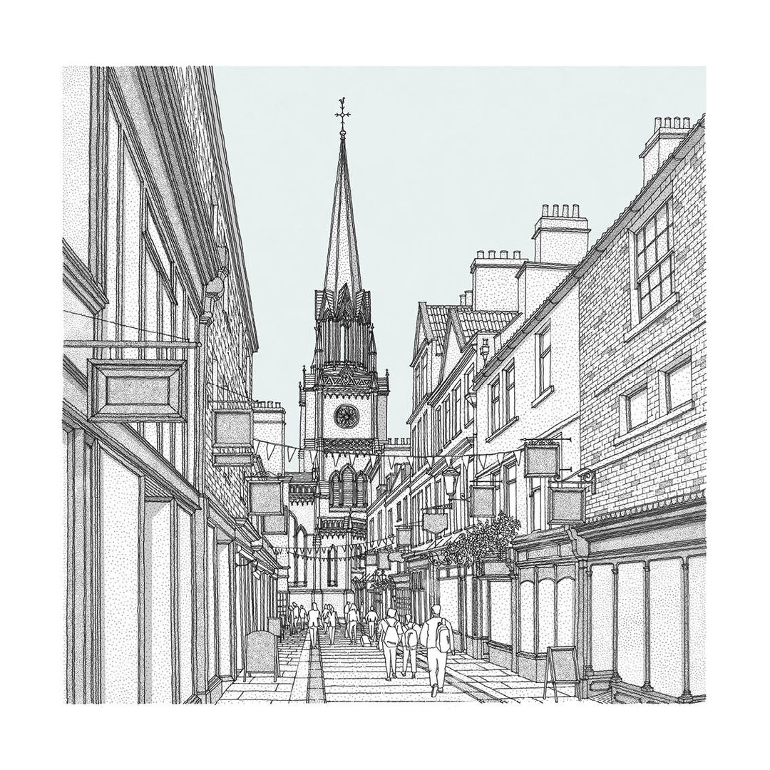 Green Street, Bath Hand Drawn Print | Bath Illustration | Bath Drawing ...