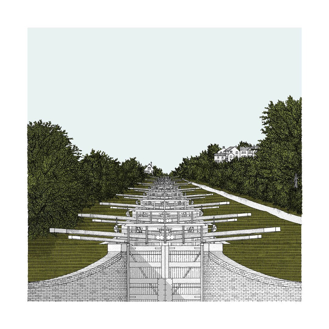 Caen Hill Locks Print: Devizes Illustration, Limited Edition - Etsy UK