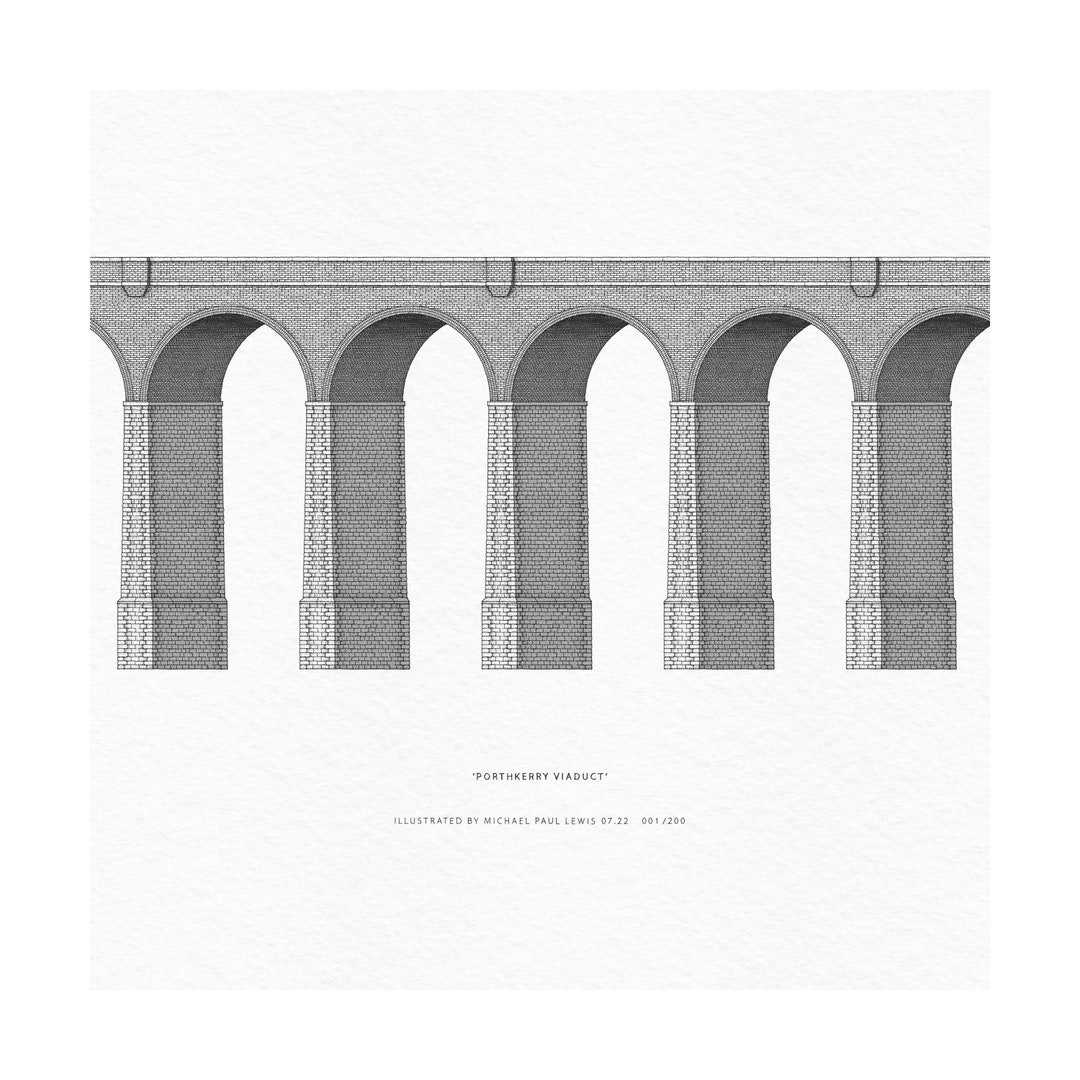 Porthkerry Viaduct Hand Drawn Print: Barry Illustration - Etsy