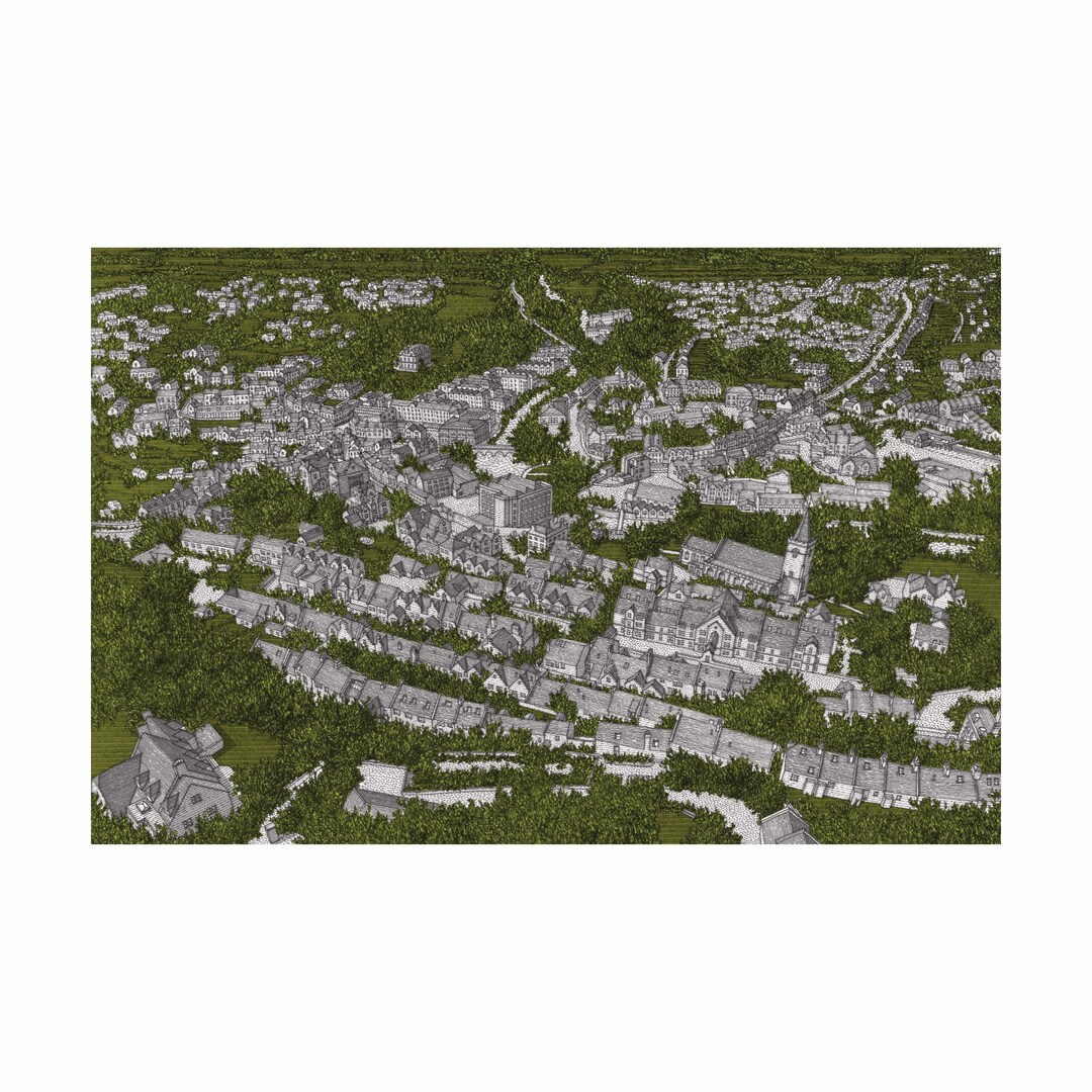 Bradford-on-avon Print: Hand Drawn Limited Edition Town Illustration ...
